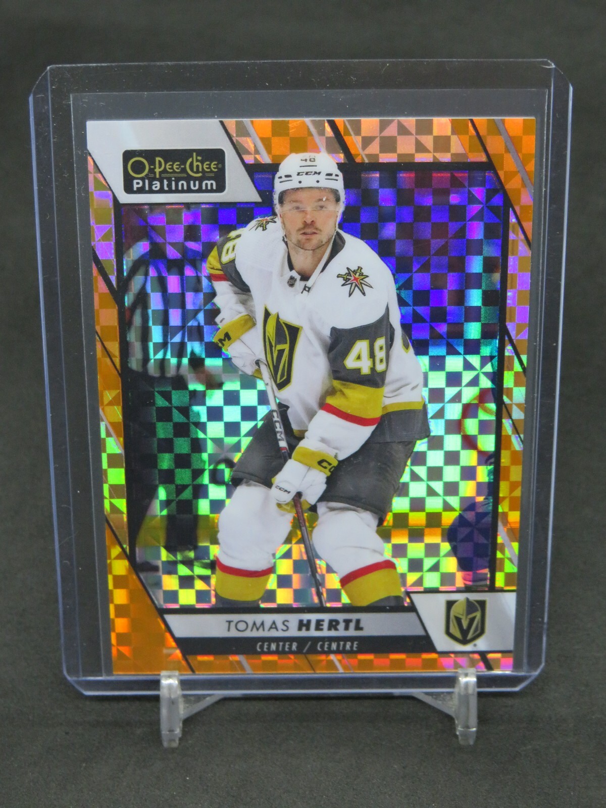 2023-24 O-PEE-CHEE PLATINUM TOMAS HERTL ORANGE CHECKERS /25 GOLDEN ...