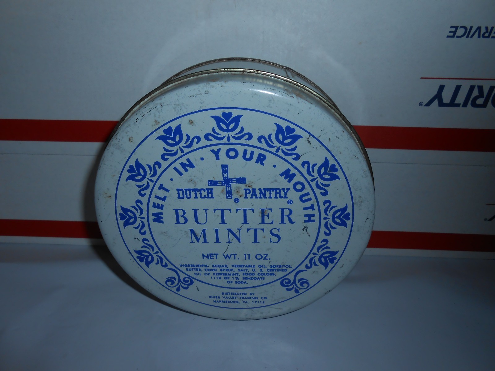 RARE HTF VTG DUTCH PANTRY BUTTER MINTS TIN RIVER VALLEY TRADING ...