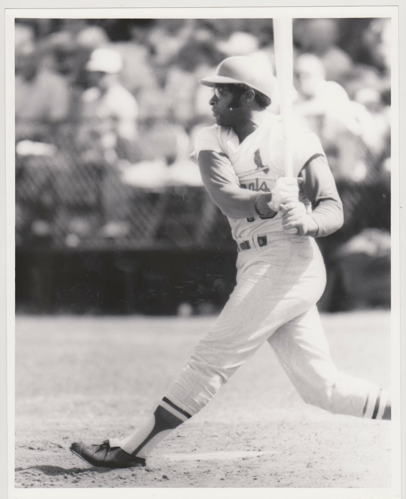 1970 RICHIE DICK ALLEN BASEBALL B/W BATTING PHOTO #52 ST LOUIS ...
