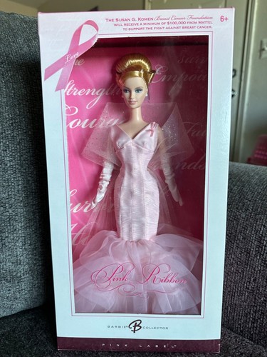 Mattel Barbie Pink Ribbon Breast Cancer Doll Pink Label Susan G. Komen ...