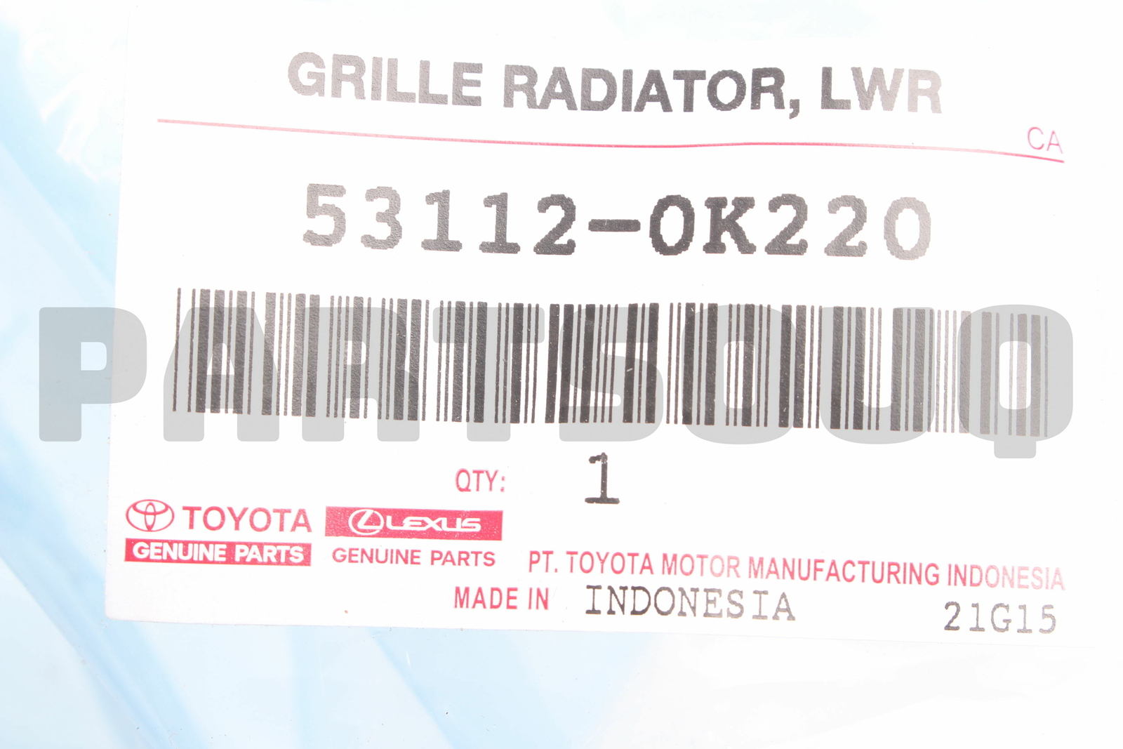 531120K220 Genuine Toyota GRILLE, RADIATOR 53112-0K220 | eBay