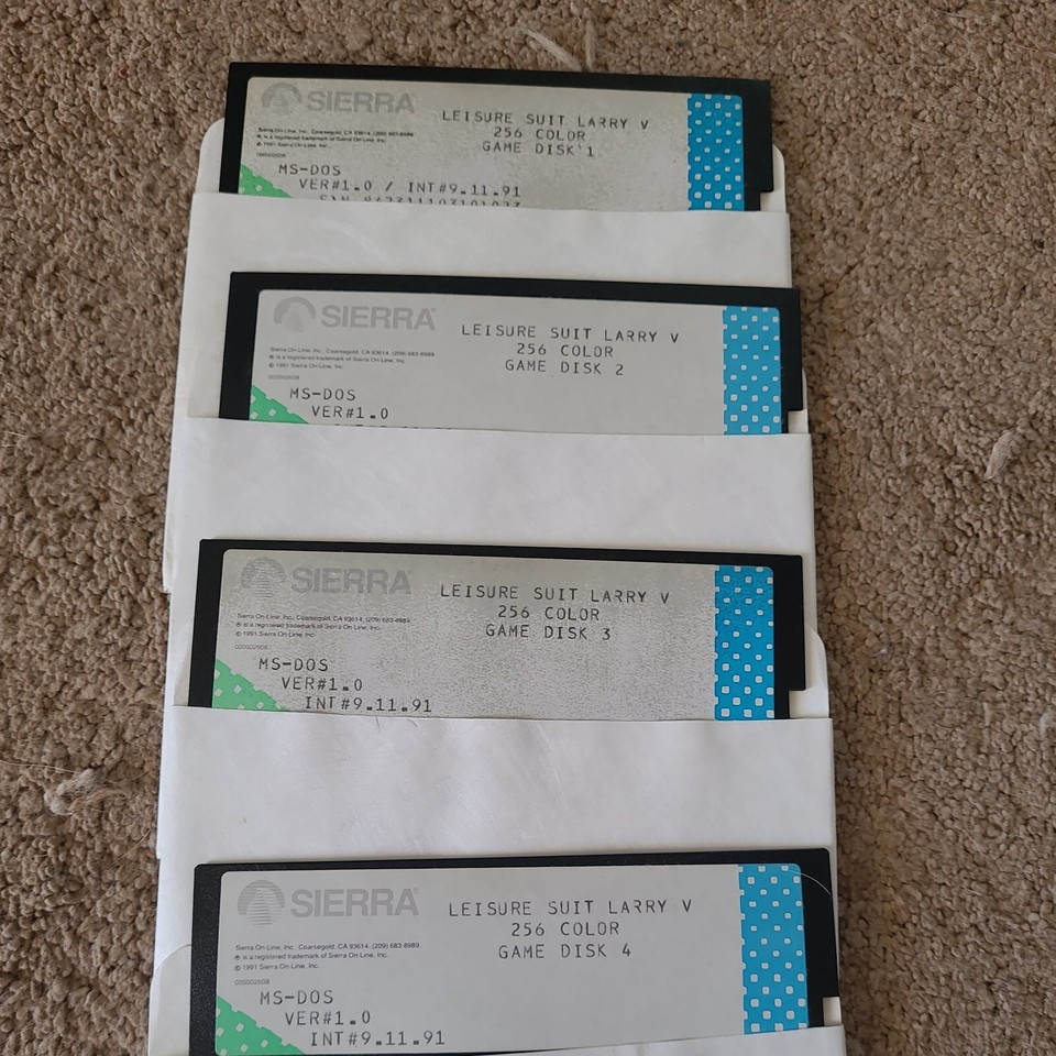 VTG 1991 LEISURE SUIT LARRY V MS-DOS 1-7 Plus Starter Disk, Not ...