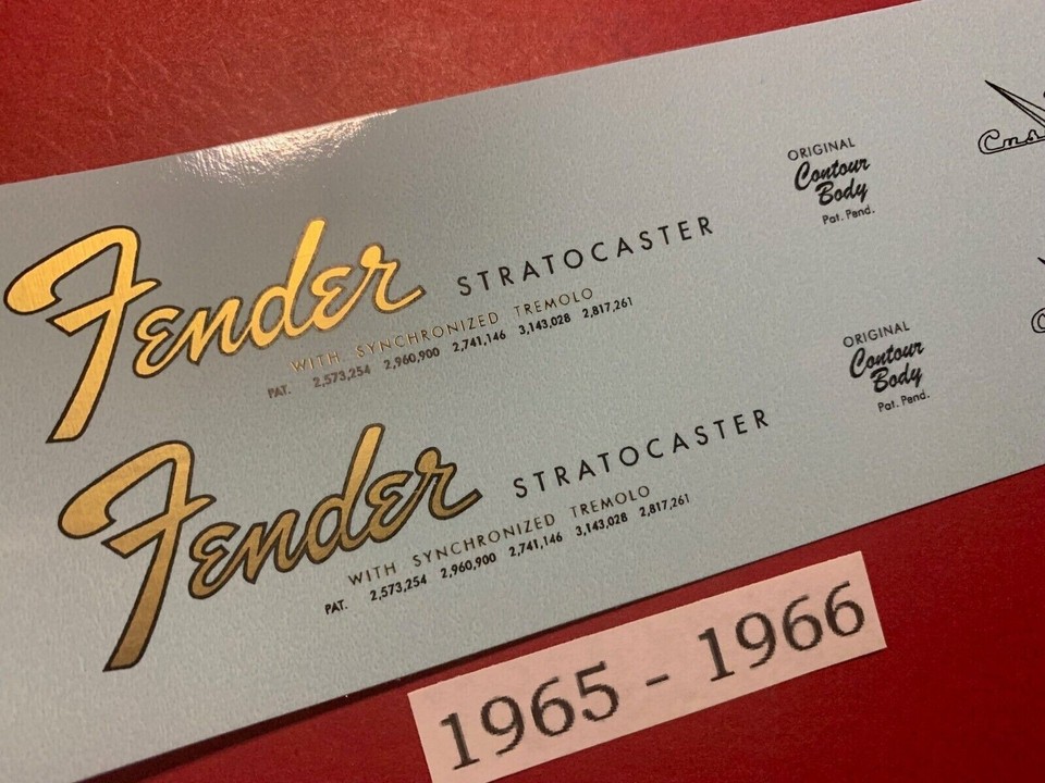 '65-'66 Fender Stratocaster Waterslide Headstock Decal 2 per listing ...