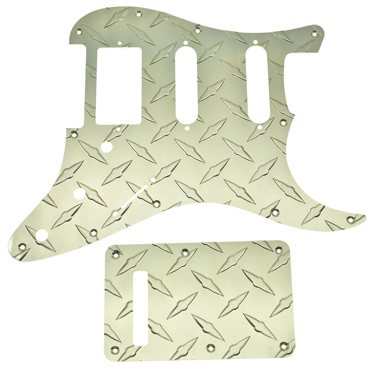 KAISH Diamond Plate ST HSS Pickguard with Tremolo Back Cover for Fender ...