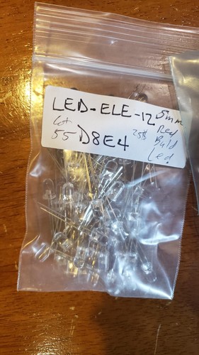 NEW LOT of 55 Red Bulb LED w/ leads 5mm Light # ELE-12 | eBay