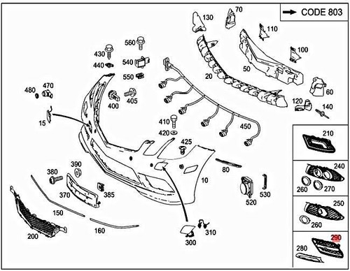 Genuine MERCEDES A207 C207 Cover bumper area 2078801124 | eBay