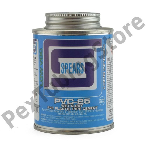 8 oz (1/2 pint) Wet-N-Dry Primerless PVC Cement w/ Dauber, Very-Fast ...