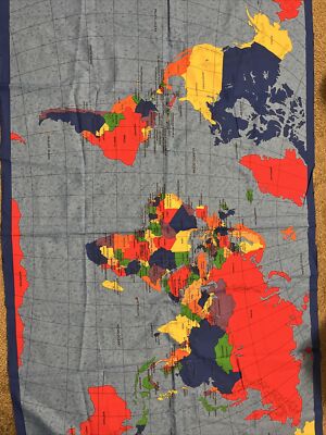 Fabric quilt top map of the world for child's quilt or wall hanging ...