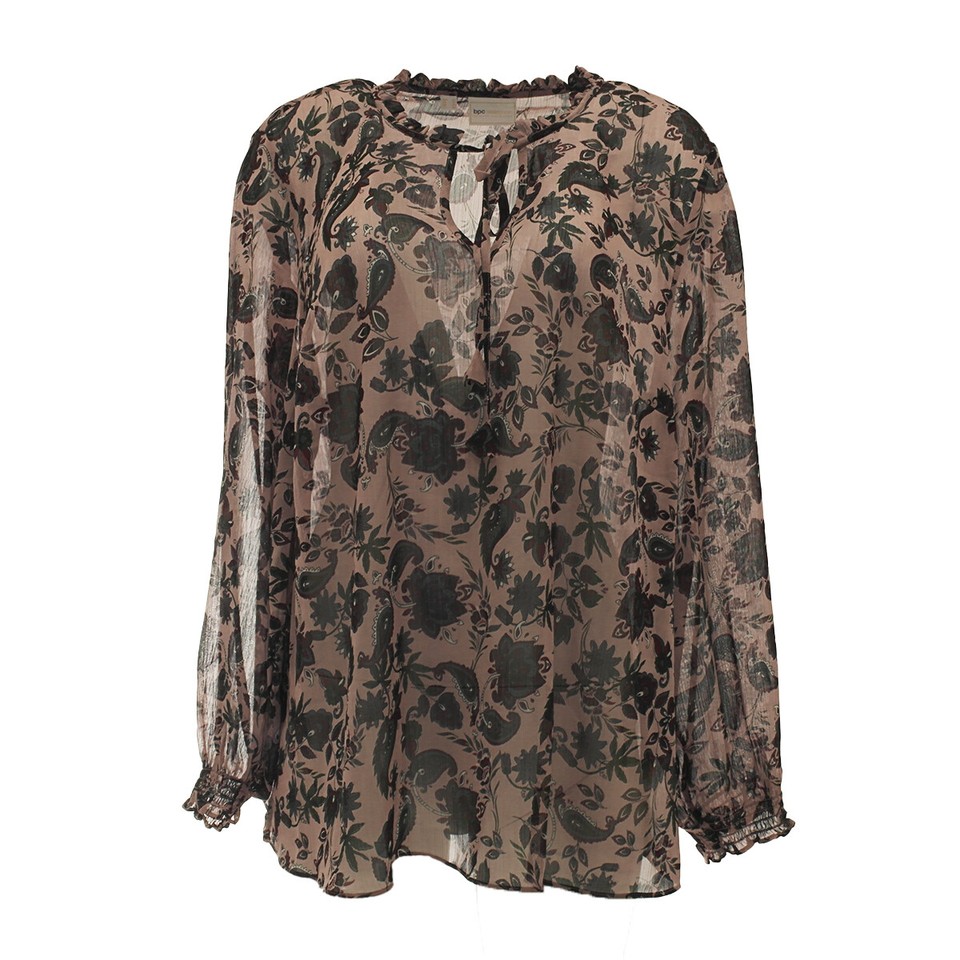 Bpc Selection Ladies Chiffon Tunic Top Long Rosewood Floral Size 48 ...