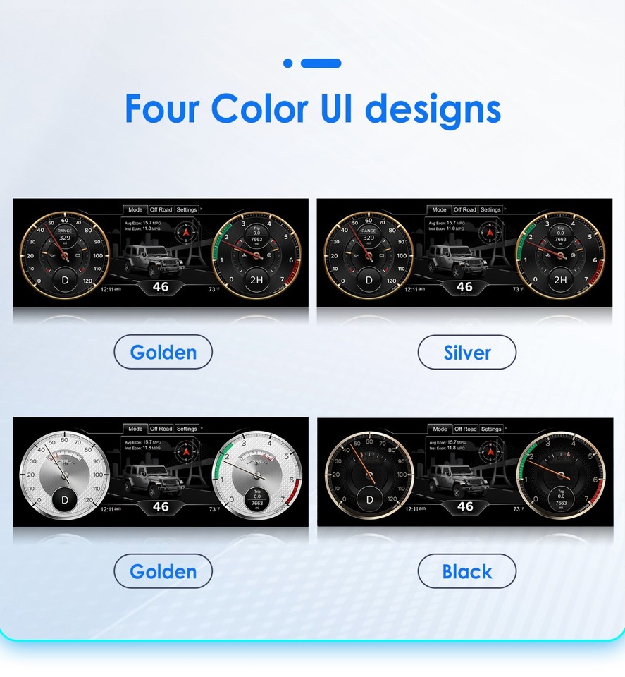 Fit Jeep Wrangler JK 11-17 Car Instrument Digital Cluster Speedometer ...