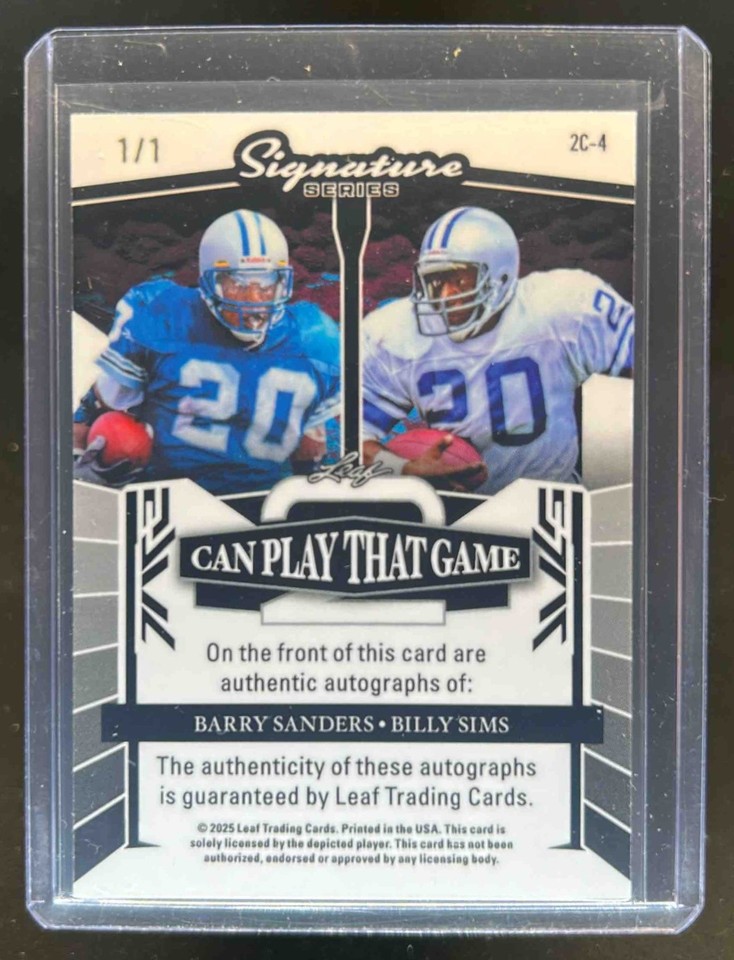 2025 Leaf Signature Series Barry Sanders Billy Sims Auto 2 Can Play ...