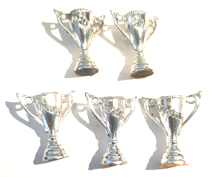 Lot of Five Silver Colored Metal Trophy pieces Decorations Figurines | eBay