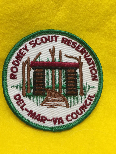 (ae4) Boy Scouts- Rodney Scout Reservation - Del-Mar-Va Council green trim patch | eBay