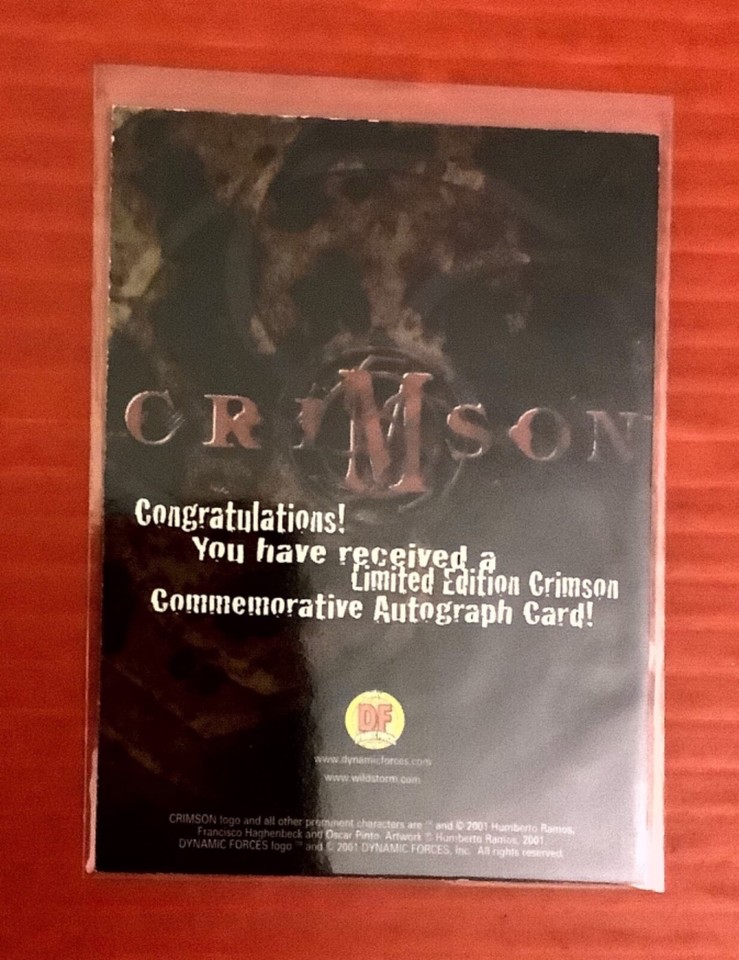 CRIMSON CARD SIGNED BY HUMBERTO RAMOS NEW BUY TODAY | eBay