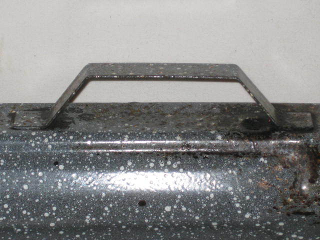 Vtg Speckled Porcelain Enamel Oven Broiler Grill Pan Roaster Handle ...