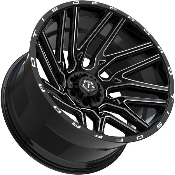 (Set of 4) TIS 554BM 24x14 8x170 -76mm Black/Milled Wheels Rims 24 ...