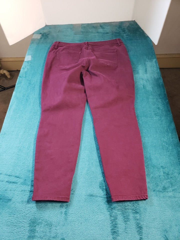 Talbots Jeans Sz 12 Petite Womens Red Stretch Pants High Rise Jegging ...