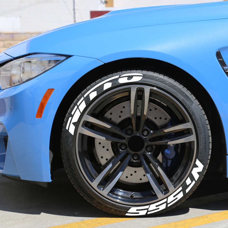 NITTO NT555 Tire Lettering Sticker 1.06'' 14''-22'' 4 Tires Letters ...