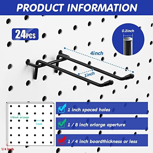 Pegboard Double Arm Peg Straight Hook Garage Storage Wall Organizer Pegboard ... | eBay