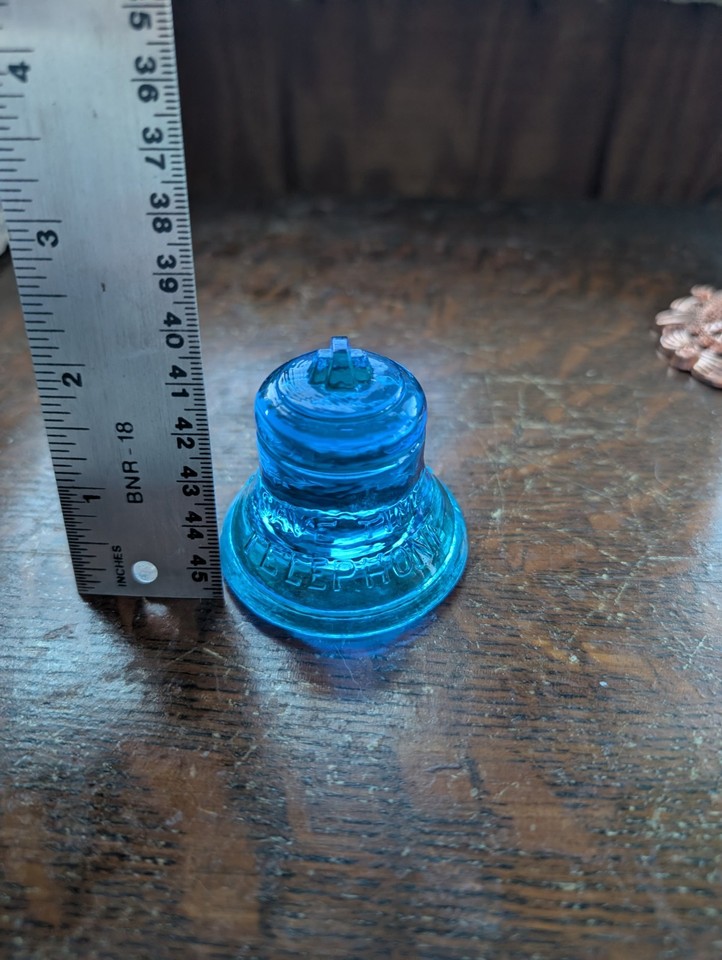 Vintage Blue Glass Bell Paperweight Dave Steps Telephone Bell System | eBay