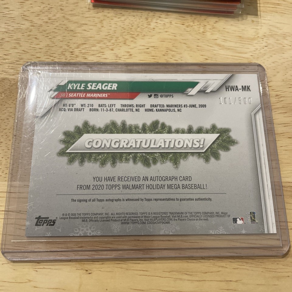 2020 Topps Holiday Kyle Seager Auto /500 Seattle Mariners | eBay