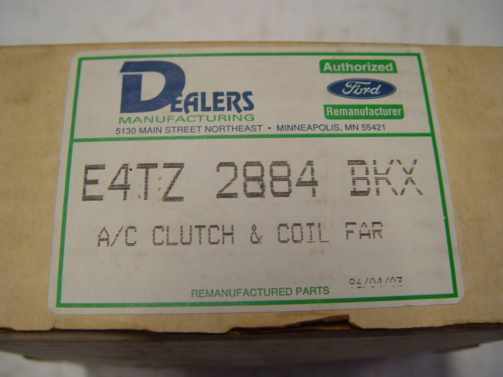 FORD REMANUFACTURED A/C CLUTCH ASSEMBLY E4TZ-2884-BKX for sale online ...
