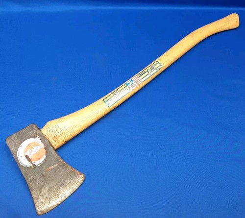 Vintage Collins Single Bit Axe W/ Decal Made In The USA Hickory Handle ...