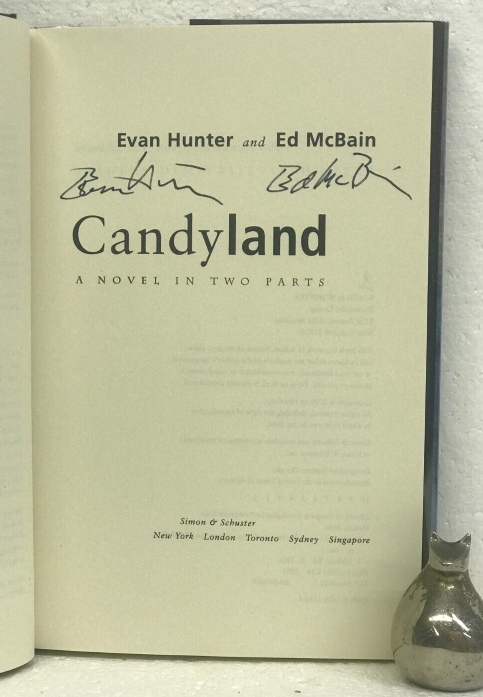Candyland Novel Two Parts Evan Hunter Ed McBain Signed by Both 2001 First Print | eBay