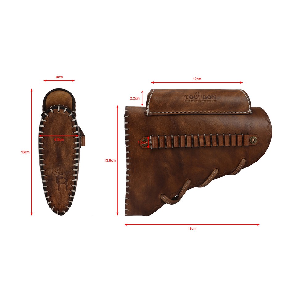TOURBON .22LR PU/Leather Cheek Rest Shooting Rifle Butt Stock Ammo ...