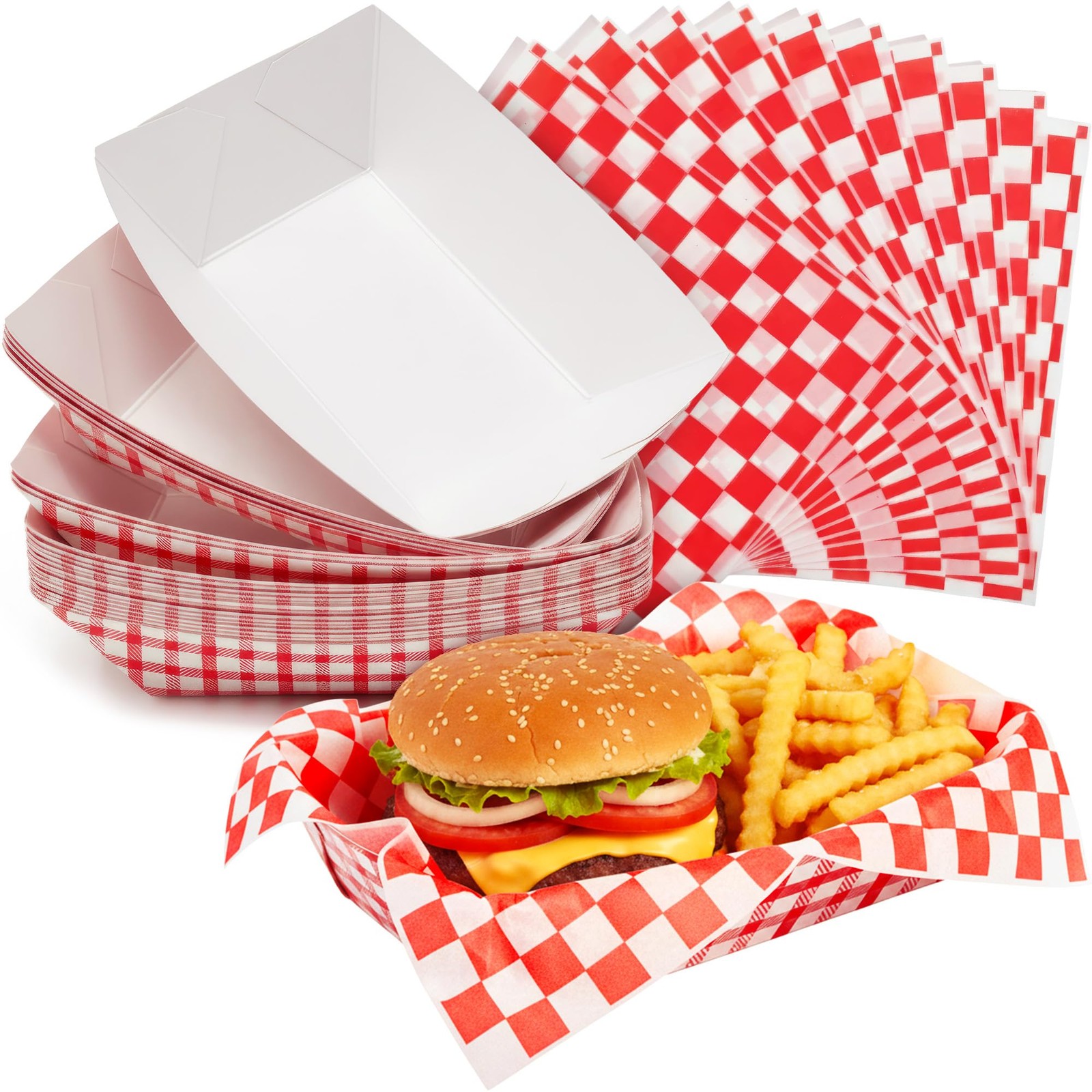 Heavy Duty Grease Resistant Food Tray & Deli Liner | 100 Pk Paperboard ...
