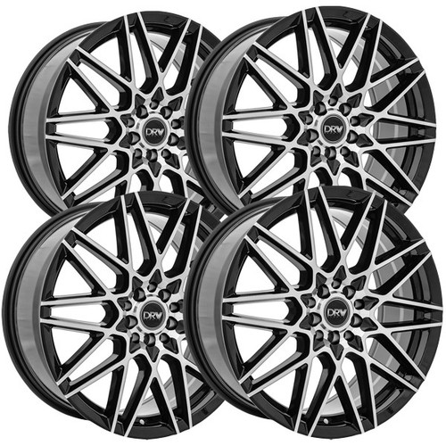 (Set of 4) DRW D17 17x7 4x108/4x4.5" +40mm Black/Machined Wheels Rims ...