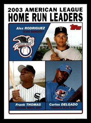 2004 Topps Rodriguez Thomas Delgado AL HR Leaders #339 Centered Mint | eBay