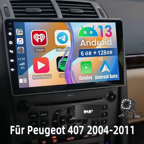 Für Peugeot 407 2004-2011 Android 13 Autoradio GPS Navi BT WIFI RDS DAB ...