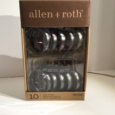 10 Clip Curtain Rings New in Box Brushed Pewter 1" Diameter Allen ...