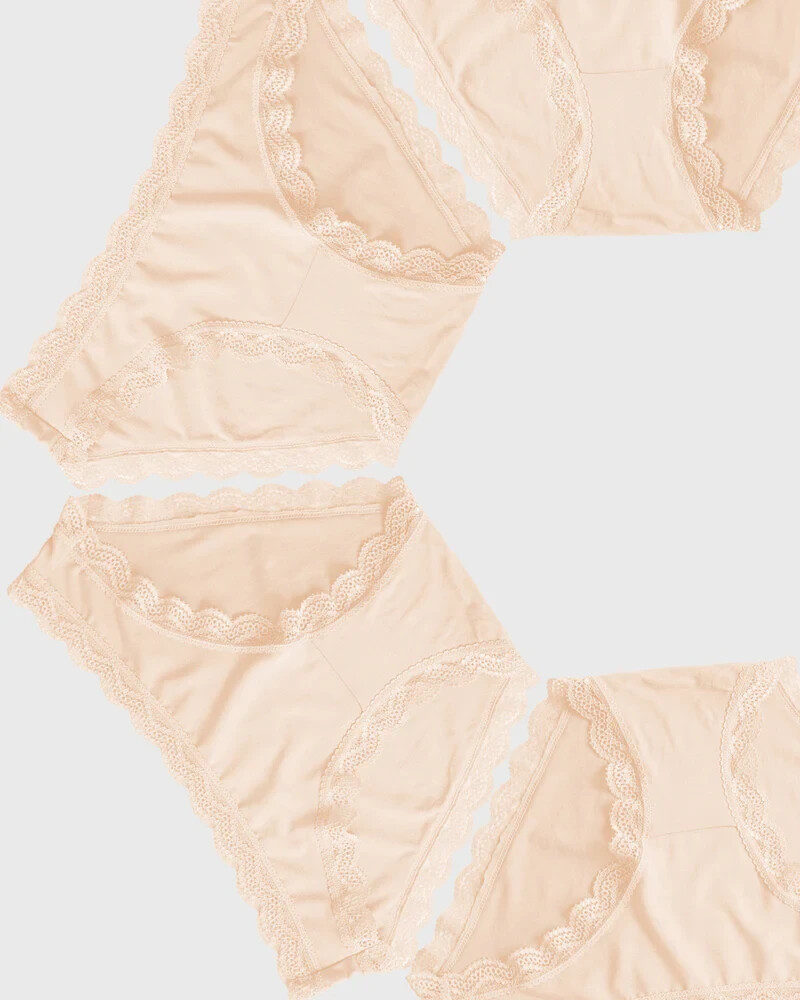 Set of 4 Stripe & Stare Women's Sz XS Original Knicker Lace Trim Bikini ...