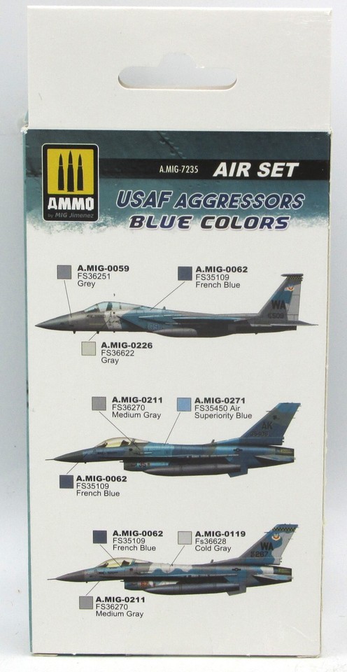 Ammo AMIG-7235 USAF Aggressors Blue Colors (Air Set) Acrylic Paints ...