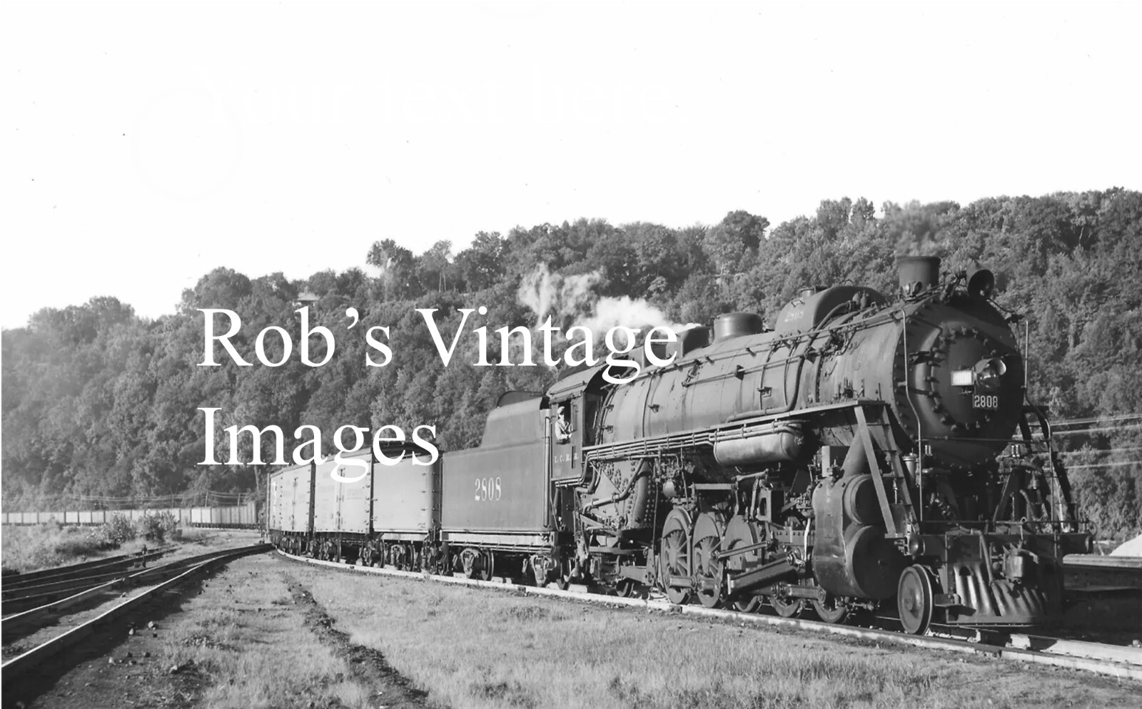 Illinois Central Railroad Photo Steam Locomotive 2028 2-8-2 consist ...