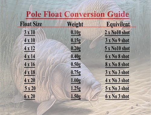 Pole float shotting weight conversion chart fridge magnet | eBay UK
