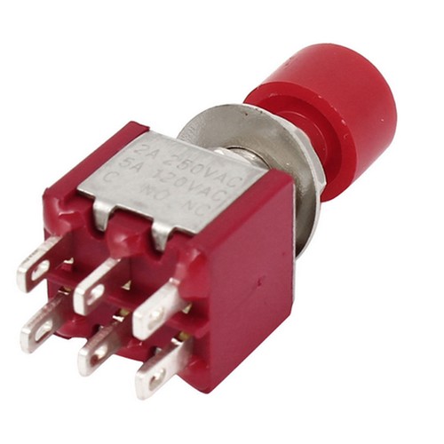 10PCS Red 6 Pin DPDT ON/ON Momentary Push Button Switch AC 125V 5A 250V 2A | eBay