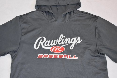 Rawlings Baseball Men's Adult Fleece Hoodie Graphite Gray Popular | eBay