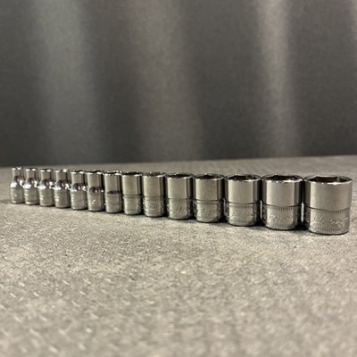 MINT Snap-on Tools 1/4" Flank Drive METRIC SHALLOW 6-point Sockets SET ...