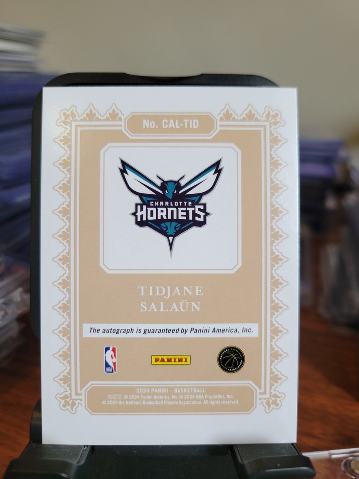 Tidjane Salaun 2024-25 Panini Noir #CAL-TID RC Rookie Calligraphy Auto ...