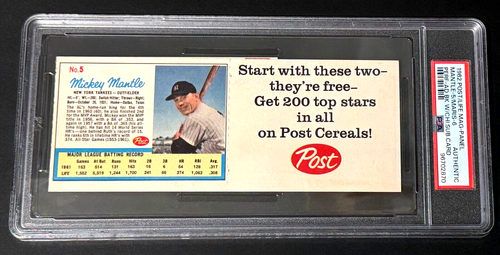 1962 Post Mantle Maris Panel With Chicago Sub Card PSA Very Rare (Total ...