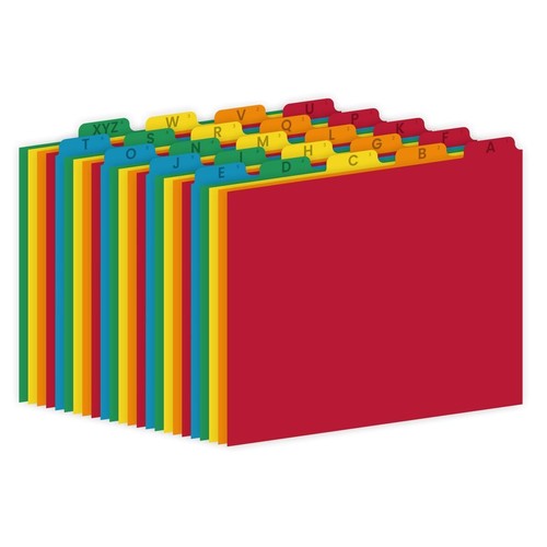 Alphabetical File Organizer, 25 Alphabet Dividers with Tabs Letter Size ...