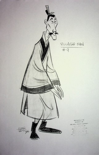Mulan 1998 Production Studio Character Model Sheet Copy 11x17 WALT ...