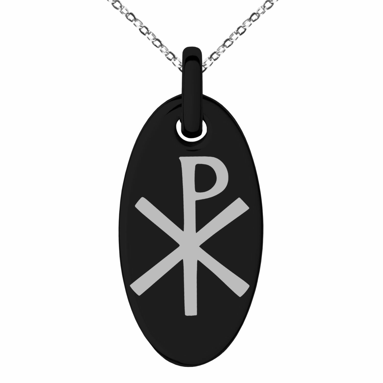 Stainless Steel Chi Rho Christogram Symbol Charm Necklace or Keychain ...