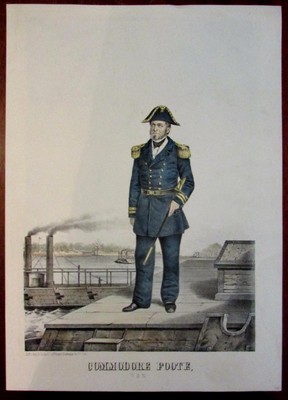 Commodore Andrew Hull Foote 1865 US Navy Ehgott Forbriger color litho ...