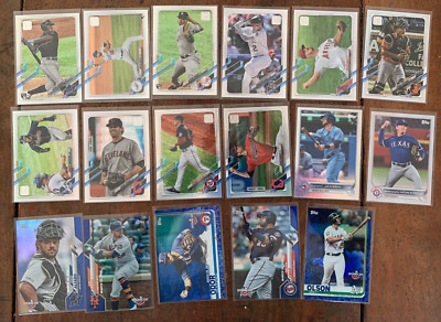 Topps Rainbow Foil Lot of 17 - 2021 Topps 2022 Topps And Blue Foil FREE ...