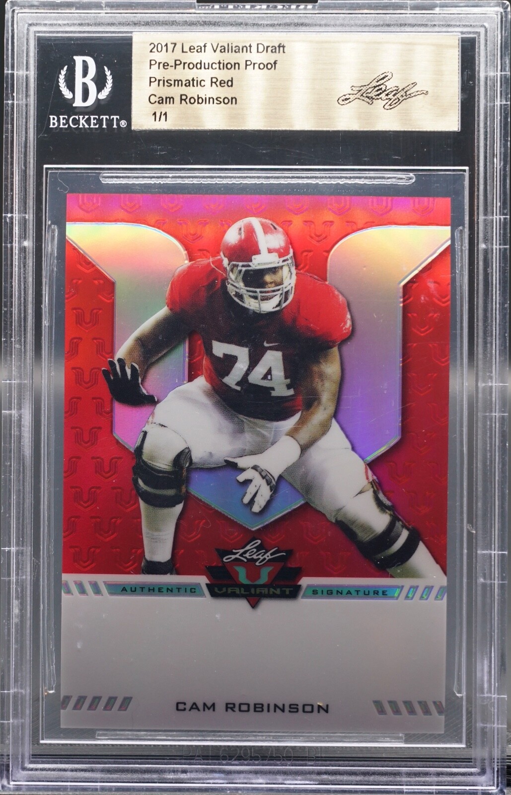 2017 Leaf Valiant Cam Robinson Red Prismatic Production Proof RC #1/1 ...