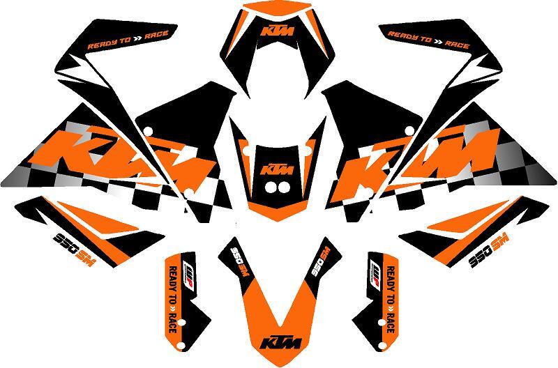 KTM 950 Supermoto Body Decals Kit Vinyl Printed and Laminated 205-2007 ...